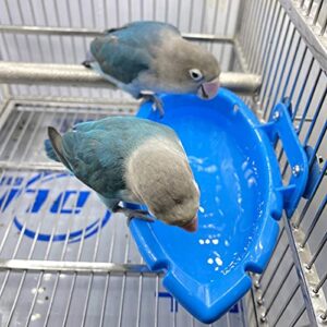 Interesty Parrot Bath Tub Bowl Basin Parrot Cage Hanging Bird Bath Tub Bathing Supplies Feeder Bird Cage Accessories