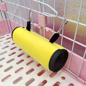 Heave Guinea Pigs Tunnel Tube,Warm Plush Playing Tube Hamster Hammock Small Animals Pet Birds Cage Hanging Bed for Hedgehogs Small Animal Pet Toys Supplies Yellow