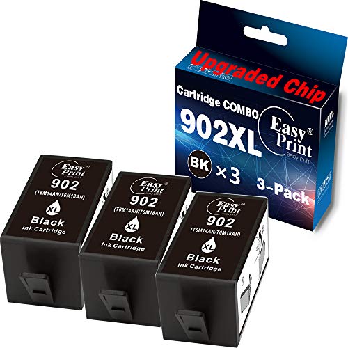 EASYPRINT (Upgraded Chips) Compatible 902XL Ink Cartridges 902 Work with OfficeJet Pro 6954/ 6960/ 6962/ 6968/ 6975/ 6978 Printer, ( 3X Large Black)