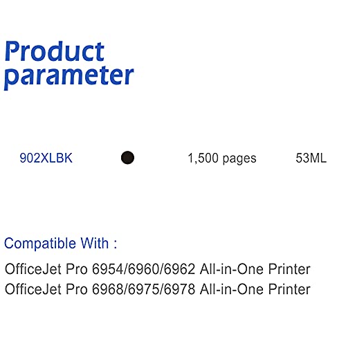 EASYPRINT (Upgraded Chips) Compatible 902XL Ink Cartridges 902 Work with OfficeJet Pro 6954/ 6960/ 6962/ 6968/ 6975/ 6978 Printer, ( 3X Large Black)