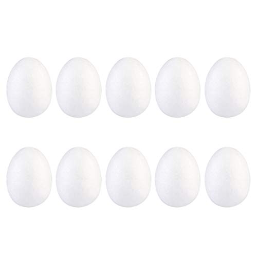 Amosfun 20pcs Eggs Egg Foam styrofoam Easter White Crafts Hide Squeak and for- Painting Egg DIY Easter Decor Solid Egg for- Kid Festival Craft (White, 6cm)