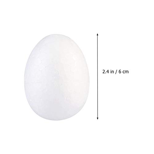 Amosfun 20pcs Eggs Egg Foam styrofoam Easter White Crafts Hide Squeak and for- Painting Egg DIY Easter Decor Solid Egg for- Kid Festival Craft (White, 6cm)