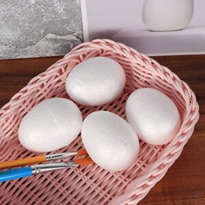 Amosfun 20pcs Eggs Egg Foam styrofoam Easter White Crafts Hide Squeak and for- Painting Egg DIY Easter Decor Solid Egg for- Kid Festival Craft (White, 6cm)