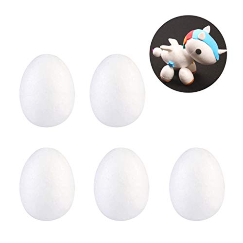 Amosfun 20pcs Eggs Egg Foam styrofoam Easter White Crafts Hide Squeak and for- Painting Egg DIY Easter Decor Solid Egg for- Kid Festival Craft (White, 6cm)