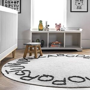 nuLOOM Kids Washable Round Alp Area Rug, 6' Round, Ivory