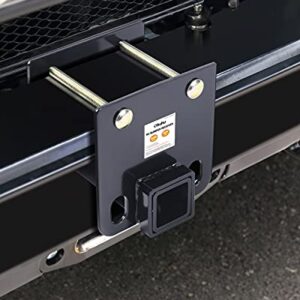 Ohuhu RV Bumper Hitch 2" Receiver Adapter with Hitch Pin & Hitch Cover, Openning 3500 LBS Capacity Fits 4" x 4" Bumper Trailer Towing Cargo Carrier Bike Racks