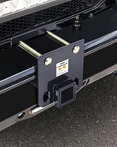 Ohuhu RV Bumper Hitch 2" Receiver Adapter with Hitch Pin & Hitch Cover, Openning 3500 LBS Capacity Fits 4" x 4" Bumper Trailer Towing Cargo Carrier Bike Racks