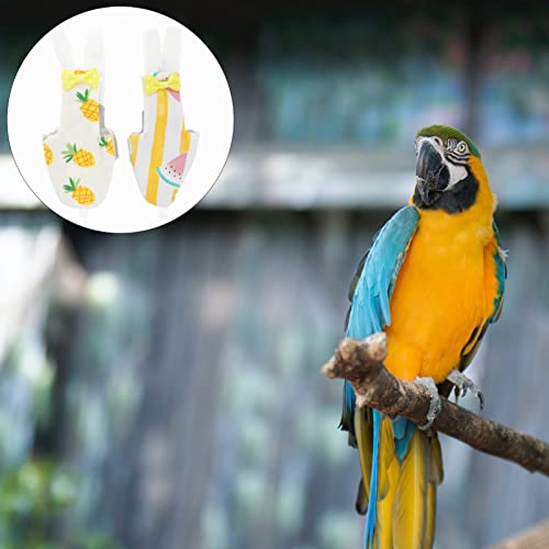 Baluue 2Pcs Parrot Diapers Soft Birds Flight Suits Parrots Nappies Pet Pee Pads with Leash Hole Washable Reusable for Budgie Parakeet Cockatoos Random Style M