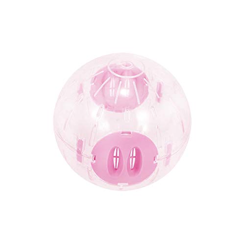 WishLotus Hamster Ball, Running Hamster Wheel 14cm Small Pet Plastic Cute Exercise Ball Golden Silk Shih Tzu Bear Jogging Wheel Toy Relieves Boredom and Increases Activity (Pink)