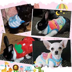 8 Pieces Warm Pet Shirts for Dog Rabbit Cat Puppy Bunny Clothes with Caterpillar Horse Star Pattern Cute Soft Flannel Pet Sweater Comfortable Pet Costume Boy Girl Kitten Puppy Chihuahua Animals (XXS)