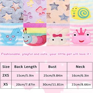 8 Pieces Warm Pet Shirts for Dog Rabbit Cat Puppy Bunny Clothes with Caterpillar Horse Star Pattern Cute Soft Flannel Pet Sweater Comfortable Pet Costume Boy Girl Kitten Puppy Chihuahua Animals (XXS)