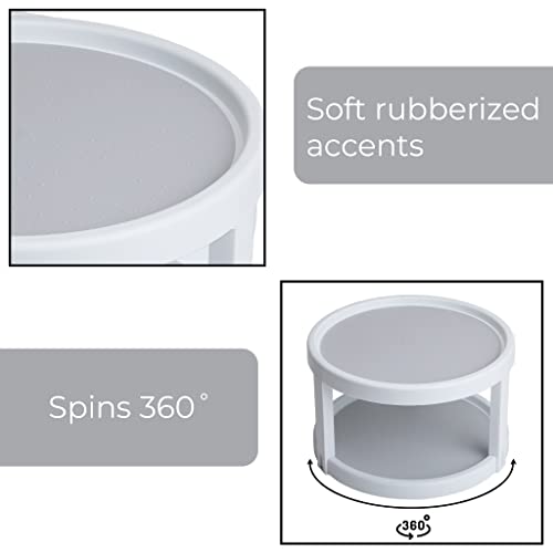 Smart Design 2-Pack Lazy Susan Turntable - 2-Tier - 10 Inch - Non-Slip Lining & Feet - BPA Free - Cupboard, Fridge, Spice, Cabinet, Countertop, Pantry, Storage, Kitchen Organizer