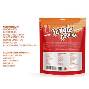 Jungle Calling Dog Treats Chicken Rings, Chewy Snacks for All Dogs Help Hip & Joint Health, Chicken Jerky for Dogs