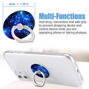 LuGeKe Astronauts Planets Design 360 Degree Cell Phone Ring Holder,Starry Sky Print Round Rotation Finger Ring Stand,Universal Phone Grip Loop Compatible with All Smartphones and Tablets(2 Pack)