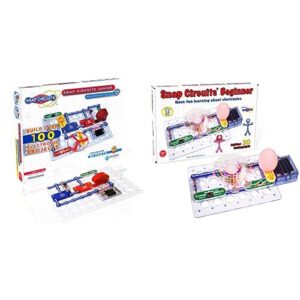 snap circuits beginner, electronics exploration kit, stem kit for ages 5-9 (scb-20) & elenco jr. sc-100