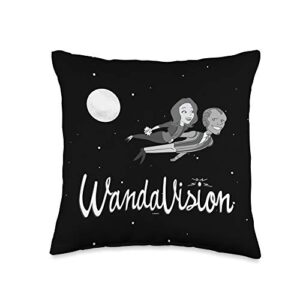 marvel wandavision wanda and vision 60s moonlight flight throw pillow, 16x16, multicolor