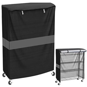 mollyair shelf cover with side pocket - black primary color with gray middle stitching,48x18x72 inch