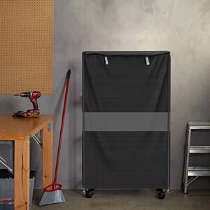 MOLLYAIR Shelf Cover with Side Pocket - Black Primary Color with Gray Middle Stitching,48x18x72 inch