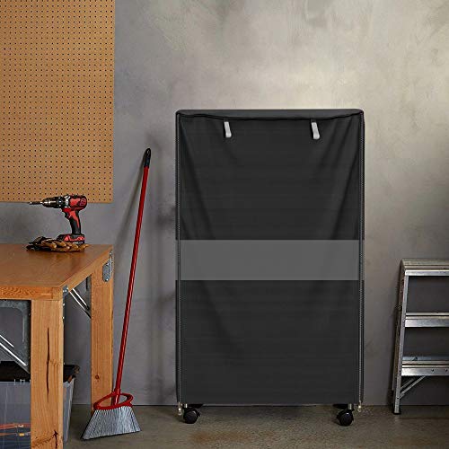 MOLLYAIR Shelf Cover with Side Pocket - Black Primary Color with Gray Middle Stitching,48x18x72 inch