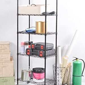 2YOU 5-Shelf Storage Shelves Height Adjustable, Heavy Duty Metal Shelving Unit, Garage Shelving Certified NSF, Steel Wire Rack Organizer for Warehouse/Kitchen/Bedroom, Black (14" DX24 WX59 H)