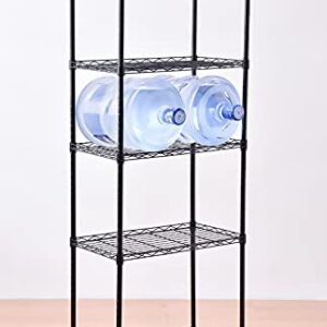 2YOU 5-Shelf Storage Shelves Height Adjustable, Heavy Duty Metal Shelving Unit, Garage Shelving Certified NSF, Steel Wire Rack Organizer for Warehouse/Kitchen/Bedroom, Black (14" DX24 WX59 H)