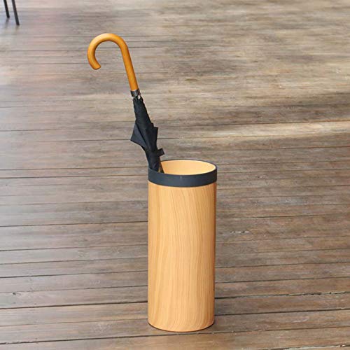 Umbrella Stand Modern Umbrella Holder, Round Freestanding Organizer Rack, Indoor Hallway Umbrella Stands with Wood Grain, for Holds Canes Walking Stick