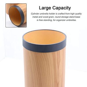 Umbrella Stand Modern Umbrella Holder, Round Freestanding Organizer Rack, Indoor Hallway Umbrella Stands with Wood Grain, for Holds Canes Walking Stick