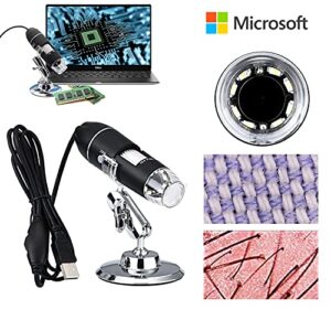 KKSQ Professional Digital Microscope 1600X with 8LED Light USB Digital Microscope Endoscope Camera Magnifier Zoom with Adjustable Stand