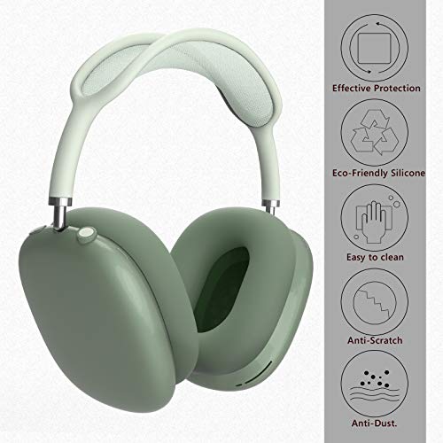 Geekria Silicone Earpad Covers Compatible with AirPod Max, Earpad Protector/Earphone Covers/Earpad Cushion/Ear Pad Covers/Headphone Covers, Easy Installation No Tool Needed (Green)