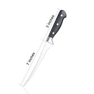 MEUFTY'S 7 Inch Flexible blade with Corrosion Resistant Coating POM Smooth Grip-Solid Handle Thin Fillet Fishing Knife Precision Forged High-Carbon Stainless German Super Steel Certified Knife