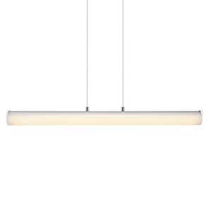 globe electric calypso 20w integrated led pendant lighting, chrome, frosted acrylic shade, 1700 lumens, warm white 3000 kelvin, 80 cri