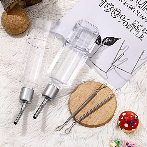 TEHAUX Parrot Water Feeder Pet Hanging Water Feeding Bottle No Drip Dispenser Pet Supplies with Stainless Steel Ball Nipple for Rabbits Guinea Pigs Hamsters Chinchillas 2pcs