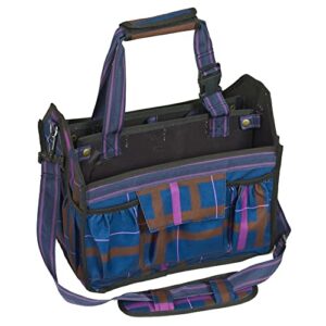 pessoa alpine 1200d tack tote navy/magenta plaid