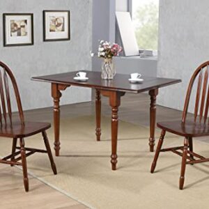 Sunset Trading Andrews Arrowback Windsor Dining Side Chair Chestnut Brown Solid Wood Set of 2