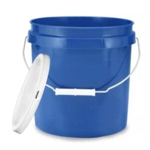 House Naturals 2 Gallon Blue Food Grade BPA Free Bucket Pail with Lid (Pack of 5) Made in USA