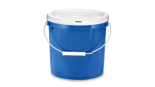 House Naturals 2 Gallon Blue Food Grade BPA Free Bucket Pail with Lid (Pack of 5) Made in USA