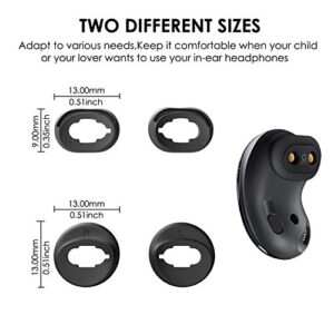 TEEMADE 6 Pairs Silicone Ear Tips Replacement Galaxy Buds Live 2020 Earbuds Accessories (Mystic Black)