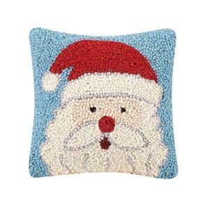 peking handicraft 31tg430c08sq santa hook pillow, blown-in filled, 8-inch square, wool and cotton