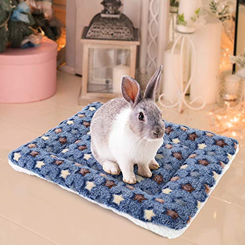 Mogoko 2Pcs Fleece Small Animal Beds, Warm Sleep Mat Pads for Guinea Pig Hamster Squirrel Hedgehog Rabbit Chinchilla