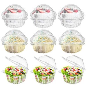 bekith 150 pack individual cupcake holder, thick clear plastic dome single cupcake carrier muffin container holders cases boxes cups for sandwich, hamburgers, fruit, salad, party favor cake