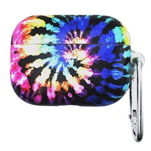 CalorMixs Case for Airpods Pro - Hard Case Compatible for Airpod Pro,Cute Clear Smooth PC Shockproof & Portable with Carabiner for Airpods Pro/Airpods 3 Charging Case (Tie-dye)