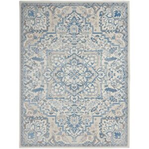 Nourison Elation Floral Ivory Brick 4' x 6' Area -Rug, Easy -Cleaning, Non Shedding, Bed Room, Living Room, Dining Room, Kitchen (4x6)