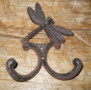 antiques vintage/hooks cast iron/coat hook/locker rooms/kitchens cast iron dragonfly towel hooks hat rack coat hook rustic ranch plant garden