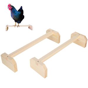 Velaurs 15.7 x 4.7 x 3.1in Square Pole Safe Wooden Hens Roosting Stand, Large Bird Stand, for Pet Chicken Large Bird