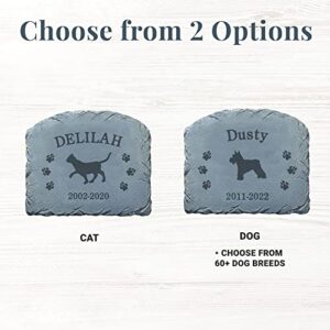 Let's Make Memories Personalized Dog Memorial - Pet Memorial Stone - Sympathy - Resin Garden Stone - 60+ Dog Breeds