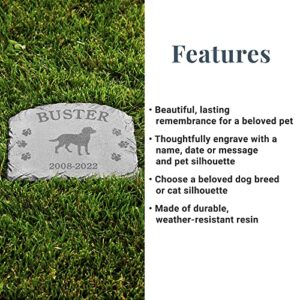 Let's Make Memories Personalized Dog Memorial - Pet Memorial Stone - Sympathy - Resin Garden Stone - 60+ Dog Breeds