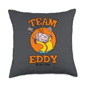 ed, edd n eddy team eddy throw pillow, 18x18, multicolor