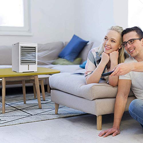 Portable Air Conditioner, Mini Evaporative Air Cooler, Personal Air Conditioner Misting Fan with 3 Wind Speeds Touch Screen Small Desktop Cooling Fan for Home, Bedroom, Office, Dorm, Car, Camping Tent