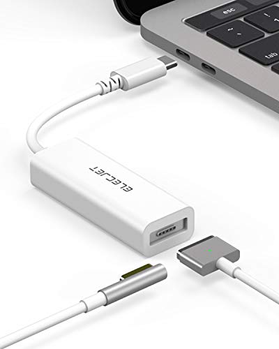 ELECJET AnyWatt USB C Adapter Compatible with MacBook MagSafe Charger, Type-C to MagSafe Converter for Thunderbolt Cinema Display Charging M1 MacBook Pro Air (White)