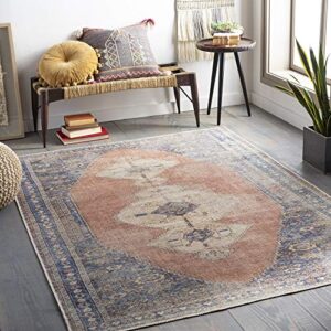 artistic weavers agustin vintage oriental area rug, 2' x 2'11", burnt orange/navy